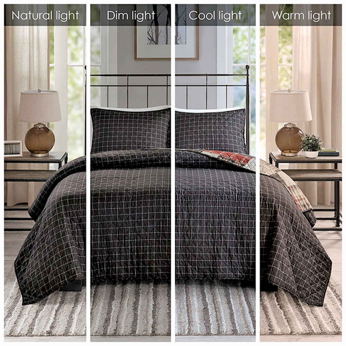 Dakota Plaid Quilt Bed Set - Full/Queen | Black Forest Decor