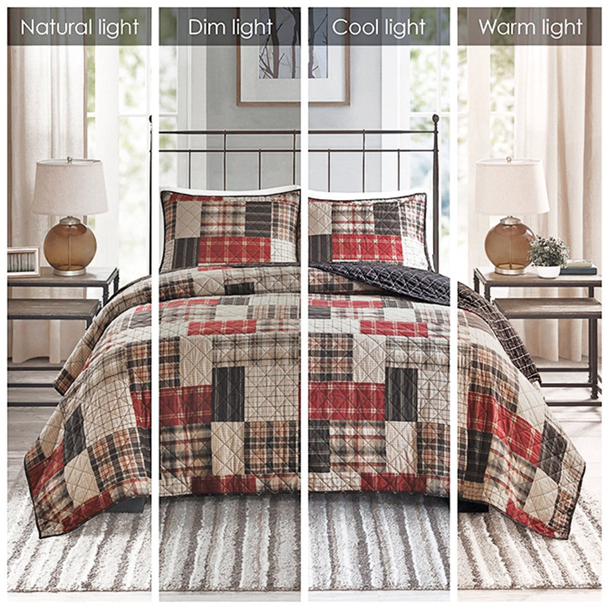 Dakota Plaid Quilt Bed Set - Full/Queen | Black Forest Decor