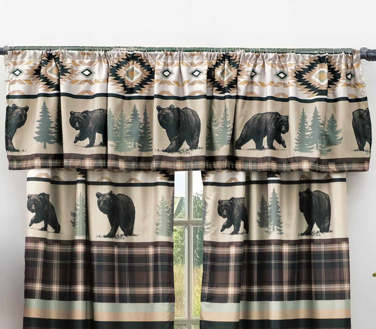 Durango Bear Lined Valance | Black Forest Decor