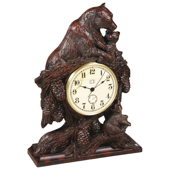 Rustic Clocks & Wildlife Clocks: Bear Hugs Clock | Black Forest Decor