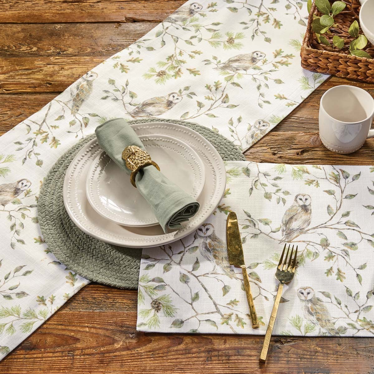 Owl's Rest Table Runner - 54 Inch | Black Forest Decor