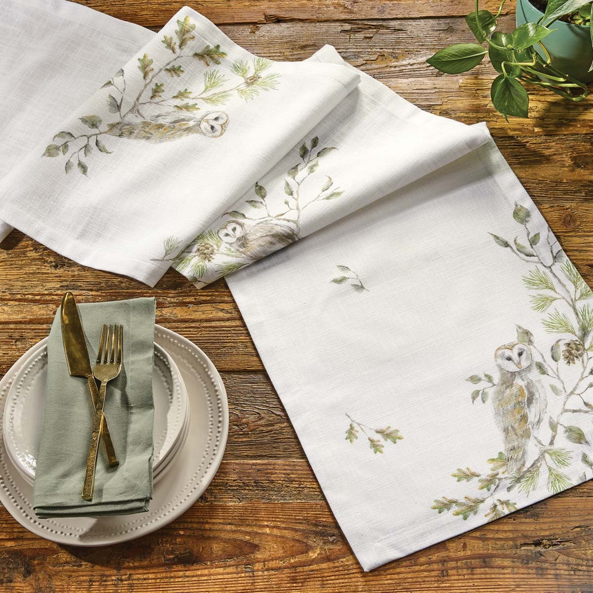 Owl's Rest Table Runner - 72 Inch | Black Forest Decor