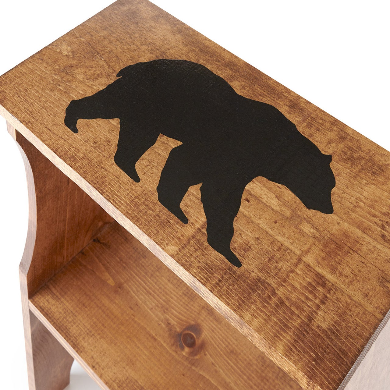 Black Bear Silhouette Side Table | Black Forest Decor