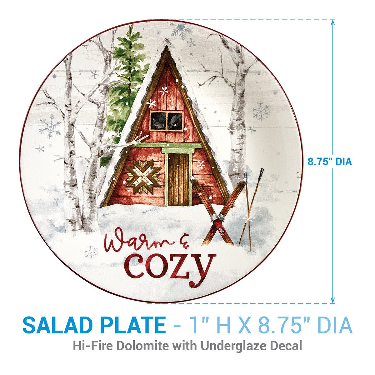 Winter Cabin Salad Plates - Set of 4 | Black Forest Decor