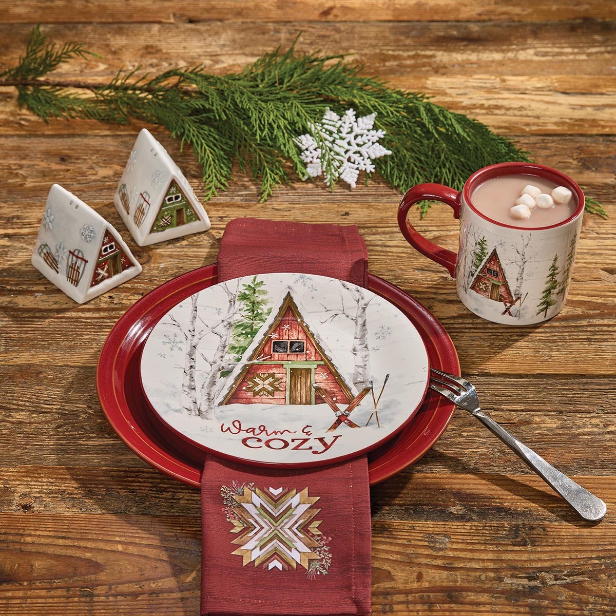 Winter Cabin Salad Plates - Set of 4 | Black Forest Decor