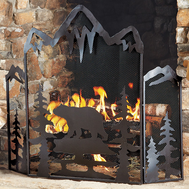 fire screen black