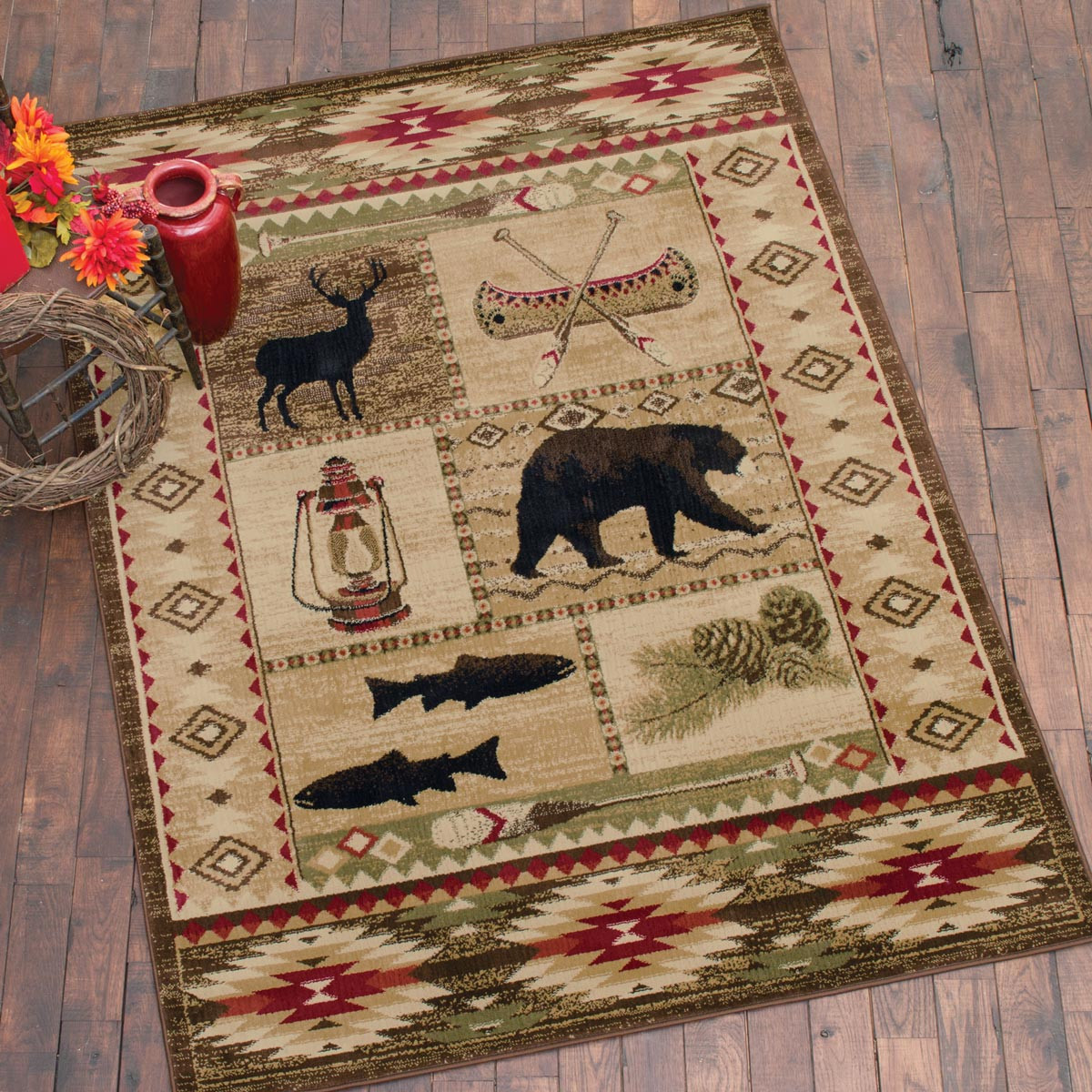 Cabin Getaway Rug - 8 x 10 | Black Forest Decor