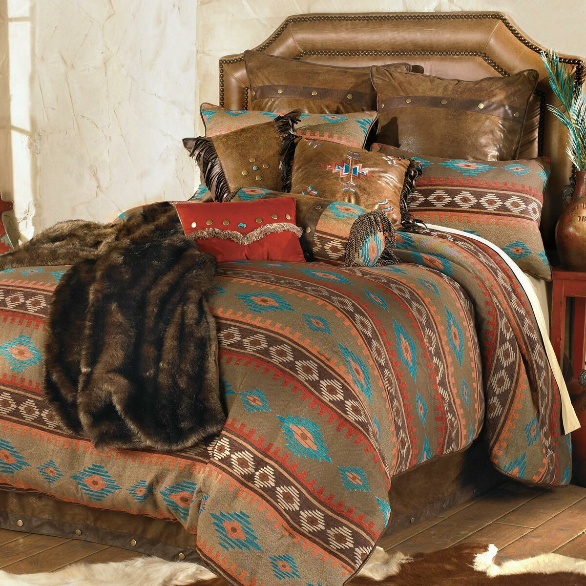 native american queen bed set