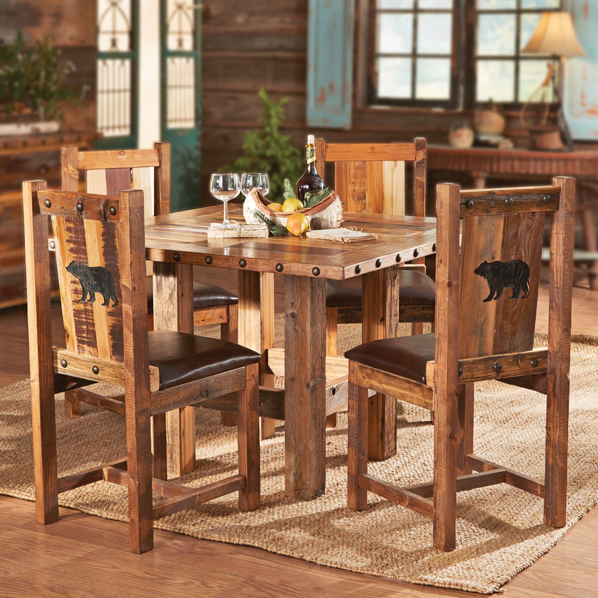 rustic dining table set