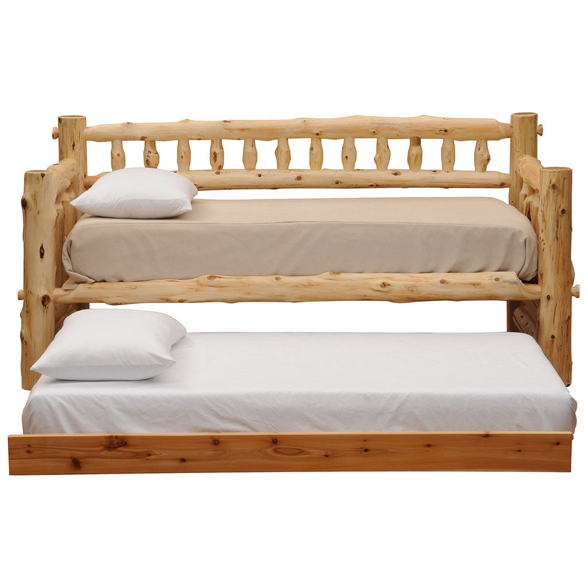 Cedar Log Daybed with Trundle | Black Forest Decor