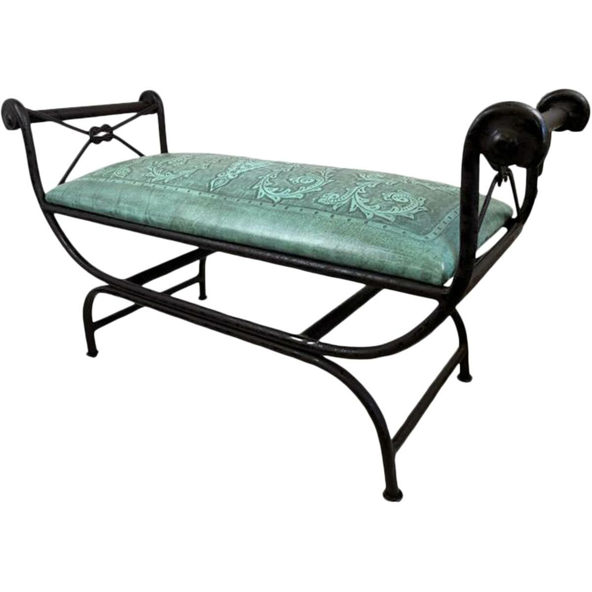 Double Vanity Bench - Colonial & Turquoise | Black Forest Decor