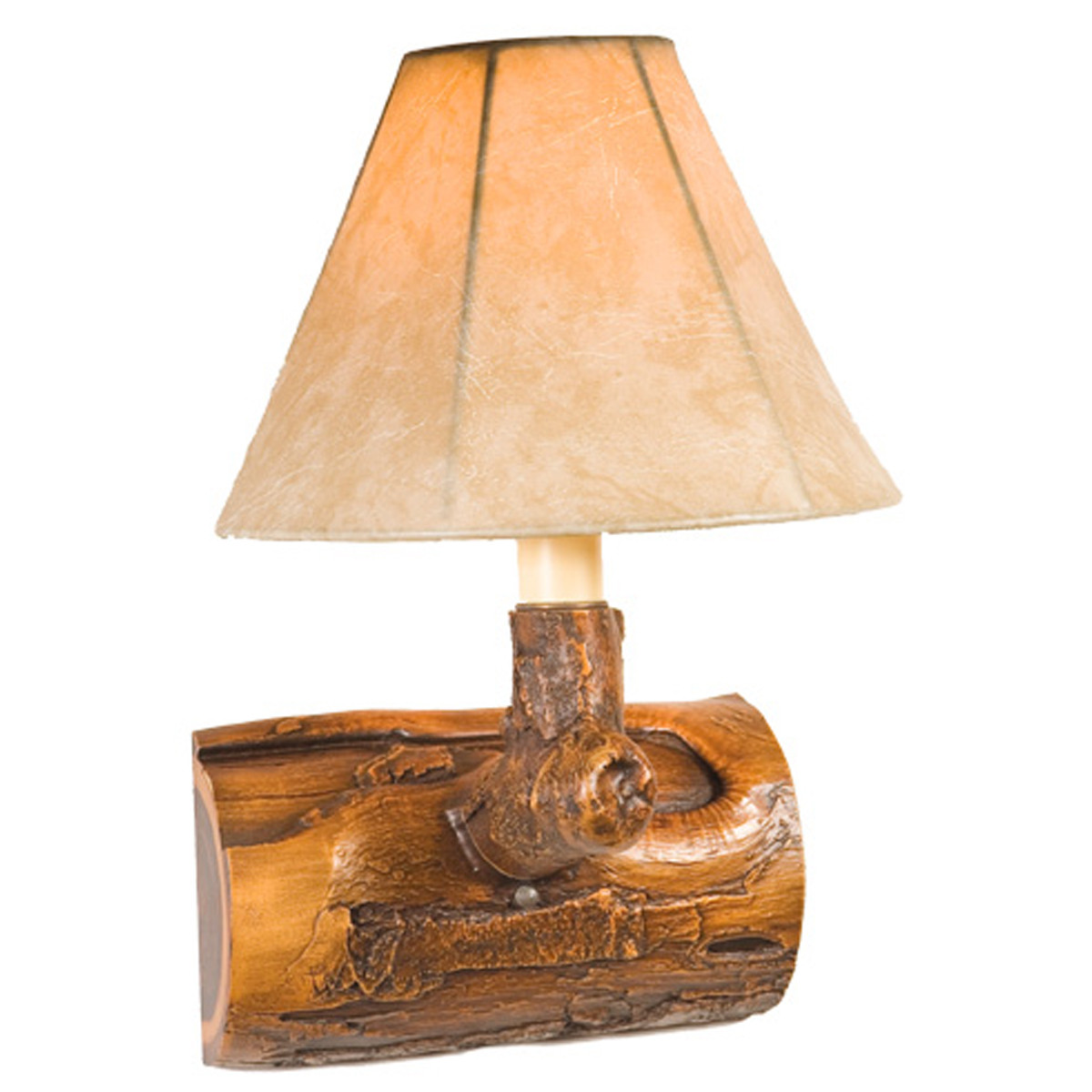 Faux Log Wall Sconce | Black Forest Decor