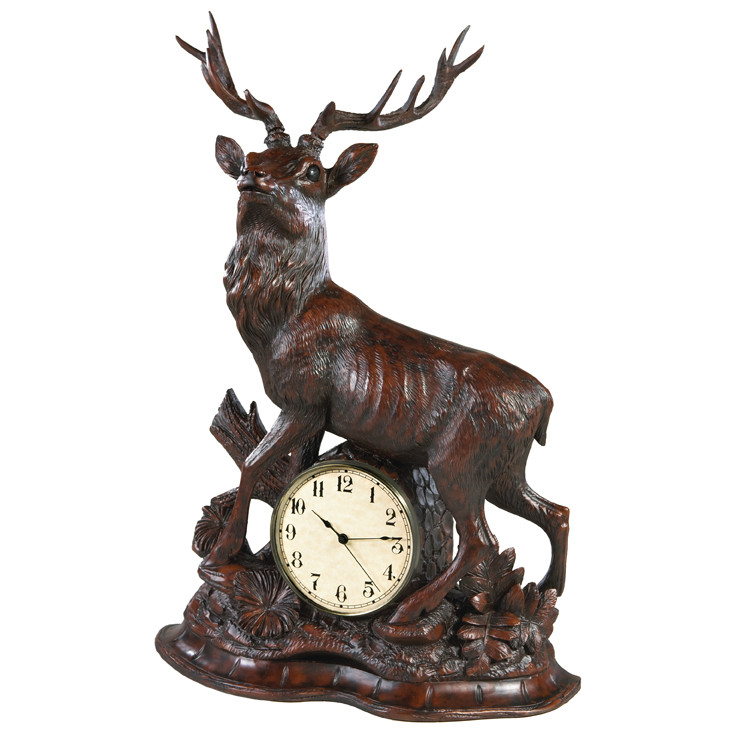 Rustic Clocks & Wildlife Clocks: Large Stag Clock | Black Forest Decor