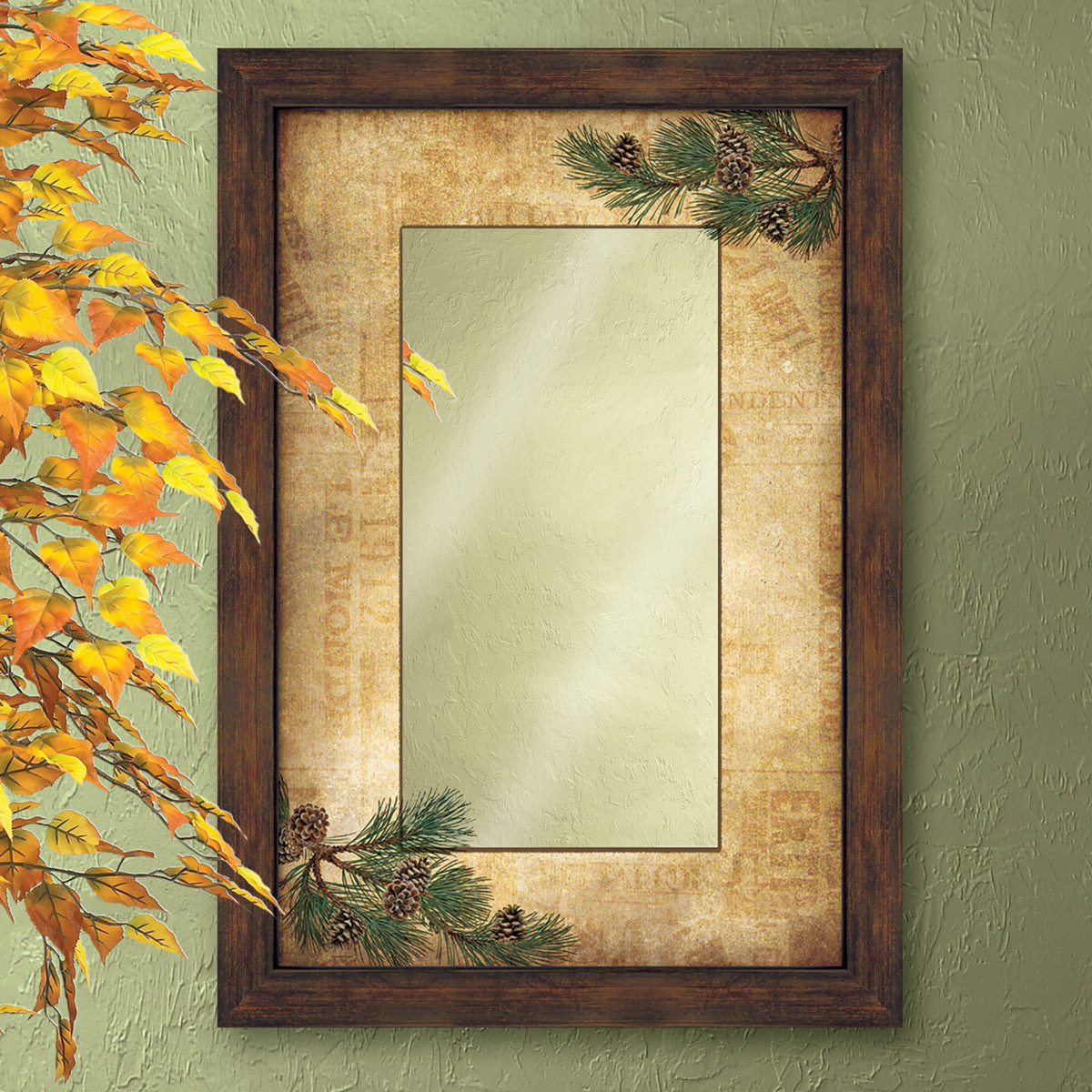 Rustic Mirrors: Pinecone Decorative Mirror | Black Forest Decor