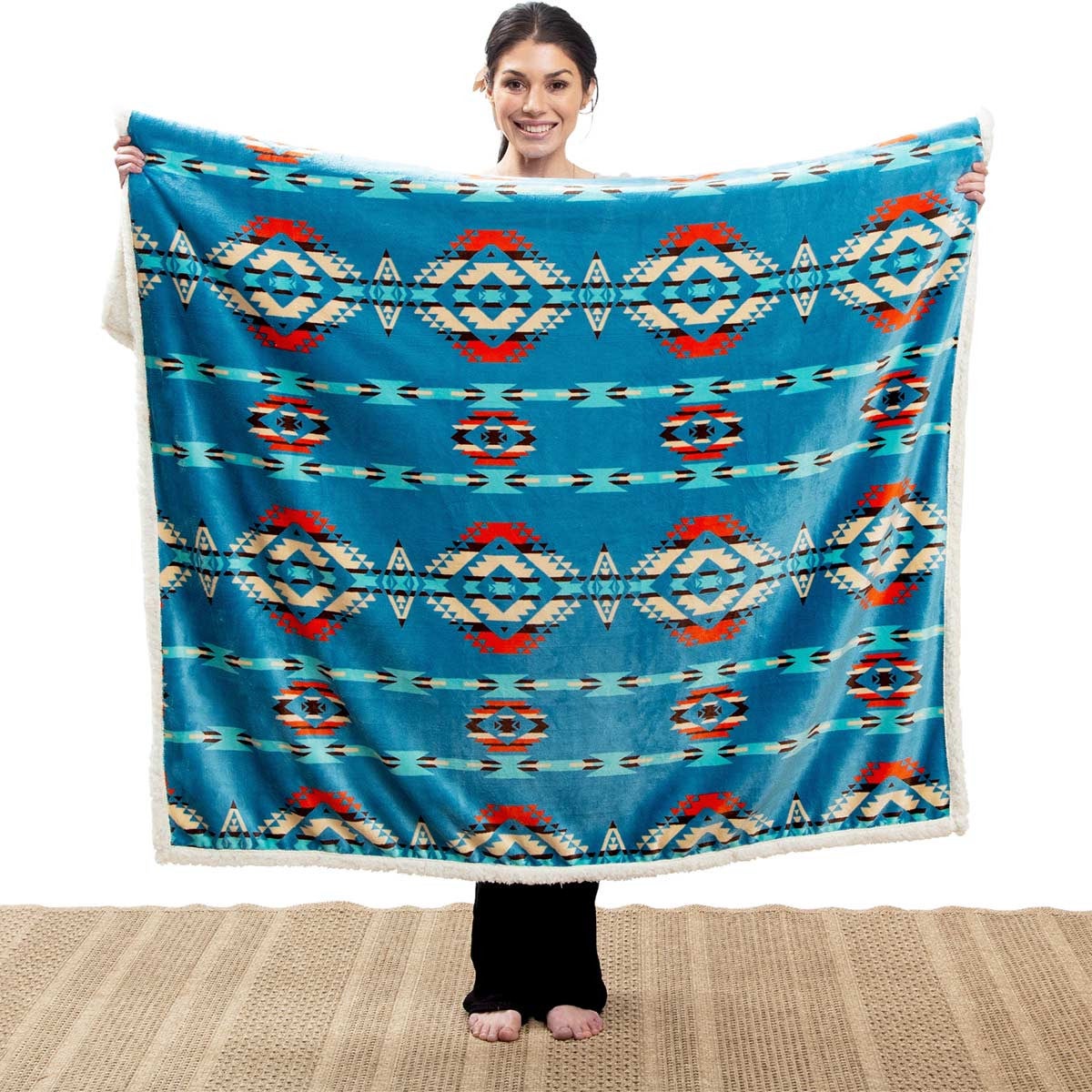 Turquoise Ways Plush Throw | Black Forest Decor