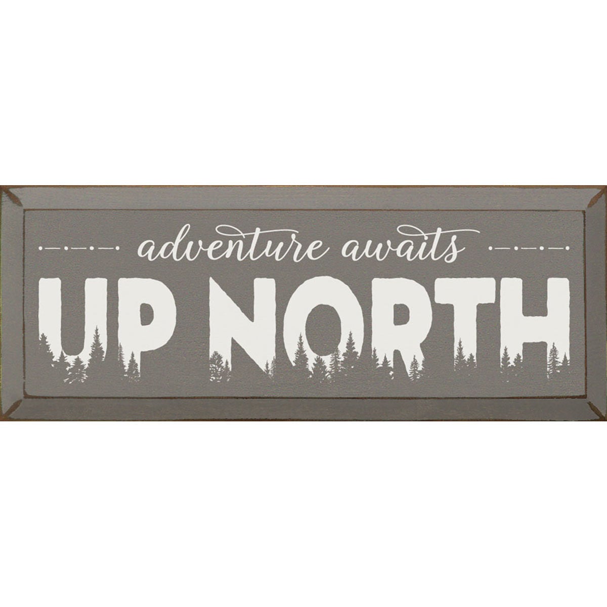 Wooden Wall Art | Adventure Up North Wood Sign | Black Forest Decor