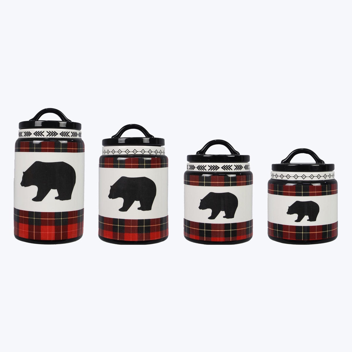 Black Bear Plaid Canister Set | Black Forest Decor