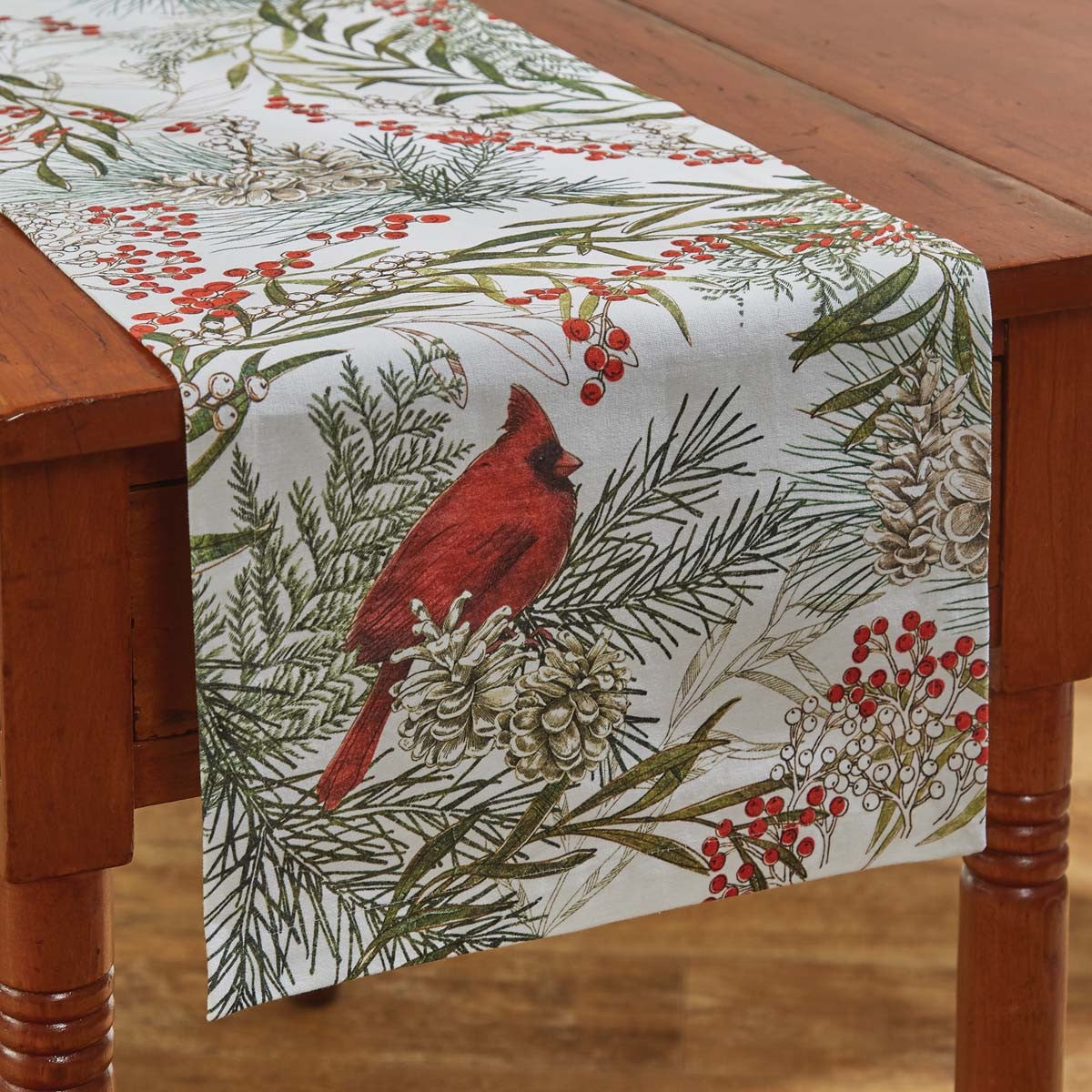Red Bird Table Runner - 54 Inch | Black Forest Decor