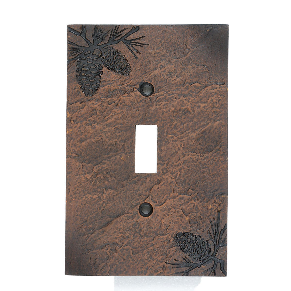 Rustic Light Switch Covers: Stone Finish Pinecone Single Switch Cover ...