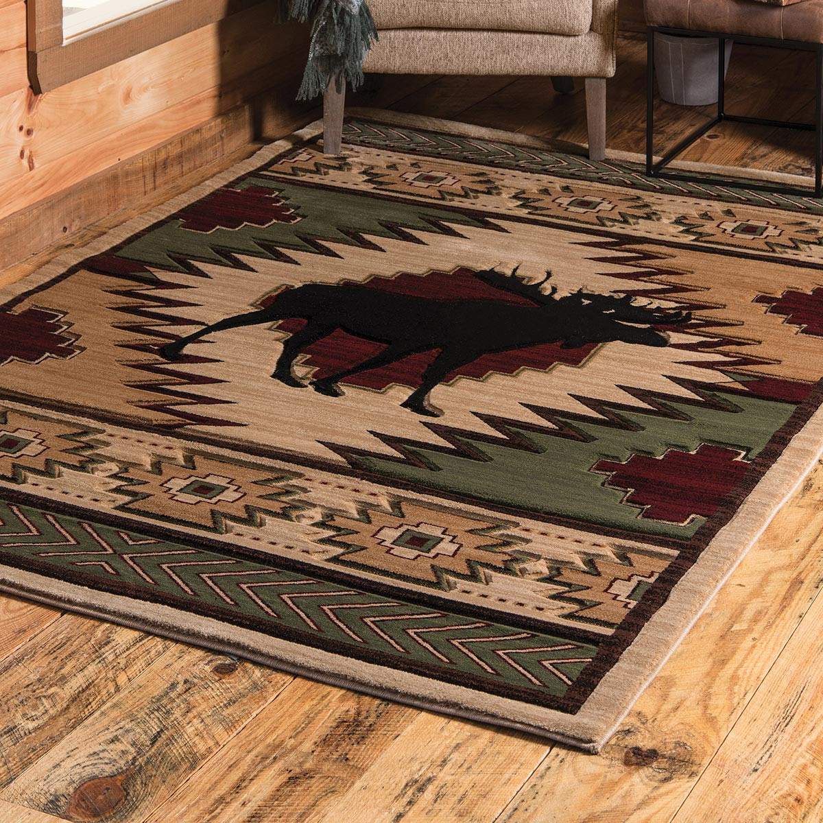 Moose Tribe Rug - 8 x 11 | Black Forest Decor