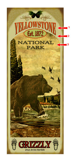 Yellowstone National Park with Bear Sign | Black Forest Decor