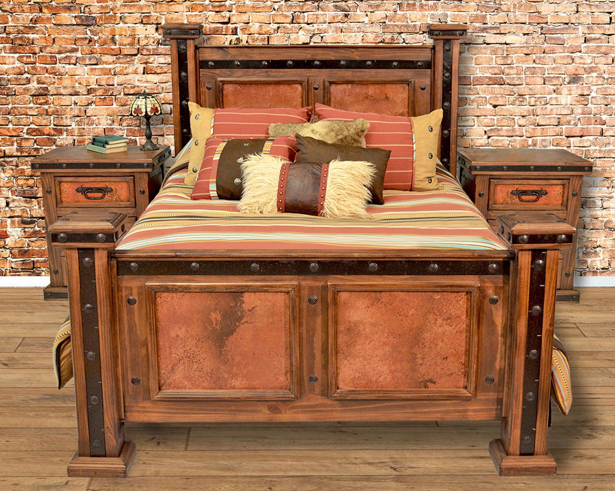Natural Patina Copper Bed - King | Black Forest Decor