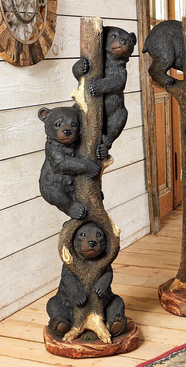 Three Bears in a Tree Sculpture - Large | Black Forest Decor