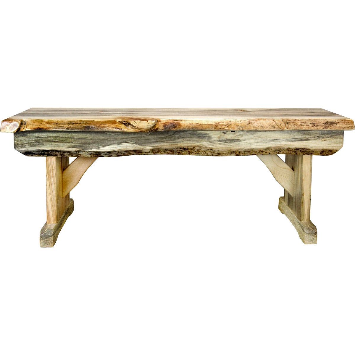 Lima Live Edge 5 Foot Bench - Clear Lacquer | Black Forest Decor
