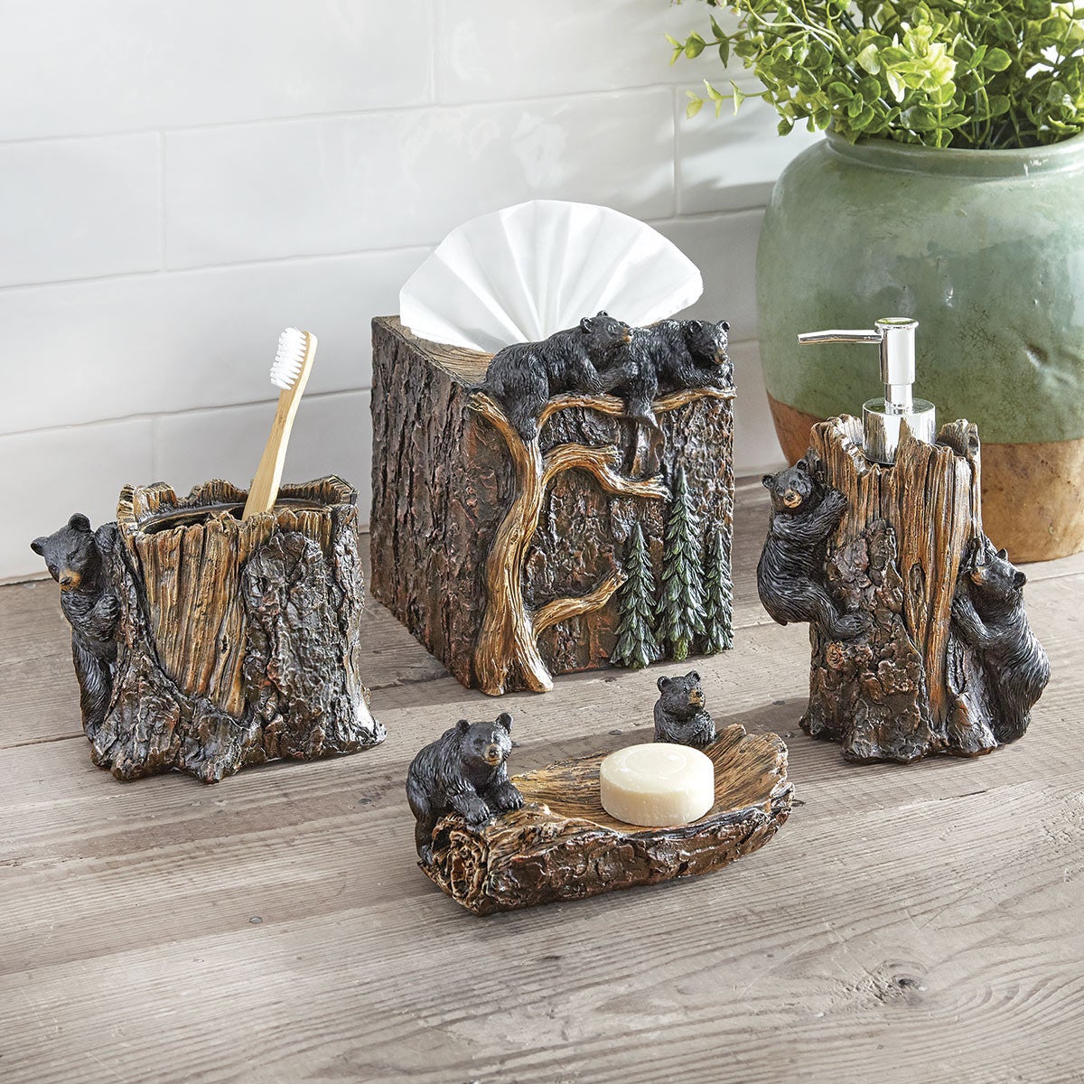 Timberland Bears Lotion Pump | Black Forest Decor