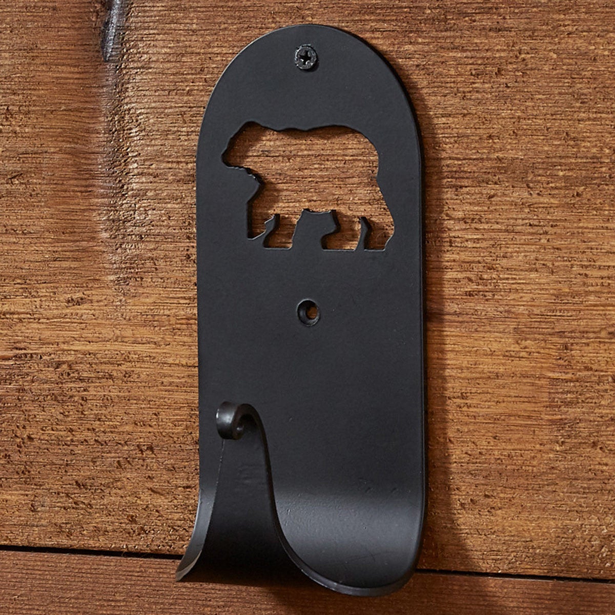 Cutout Bear Silhouette Single Hooks - Set of 2 | Black Forest Decor