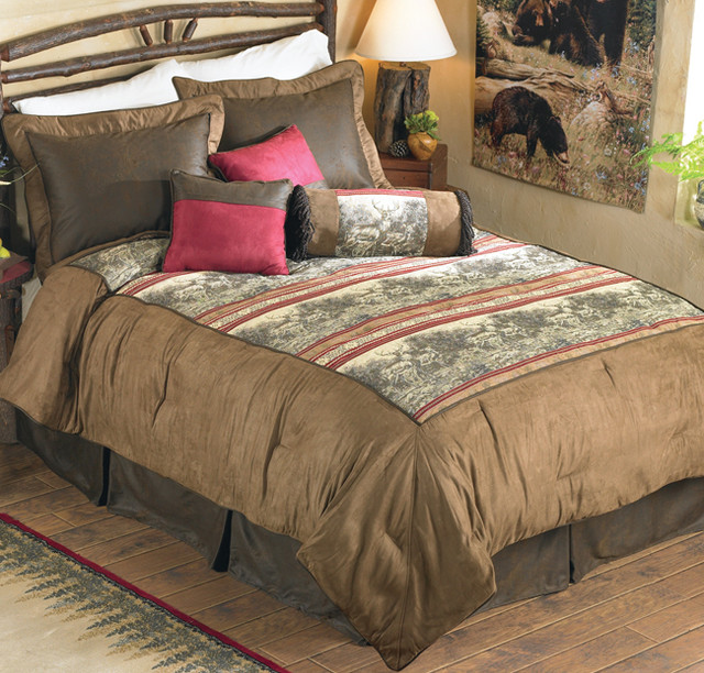 Rustic Bedding Sets: Queen Size Woodland Deer Bed Set | Black Forest Decor