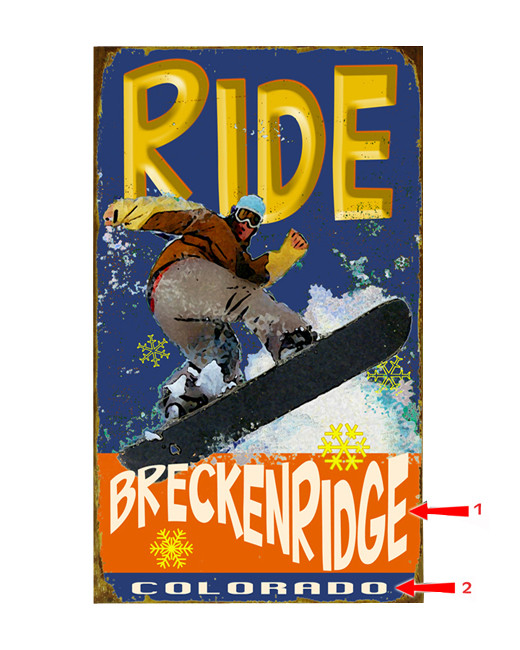 Snowboard Ride Sign | Black Forest Decor