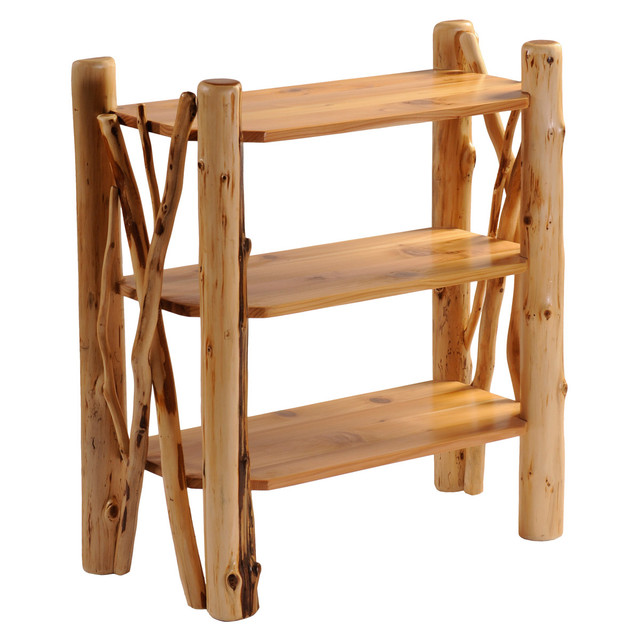 Cedar Open Bookshelf with Twig Accents | Black Forest Decor