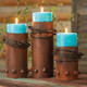 Rustic Candle Holders: Set of 3 Barbed Wire Candle Holders with Candles ...