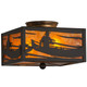 Canoe Sunset Flush Light Fixture | Black Forest Decor