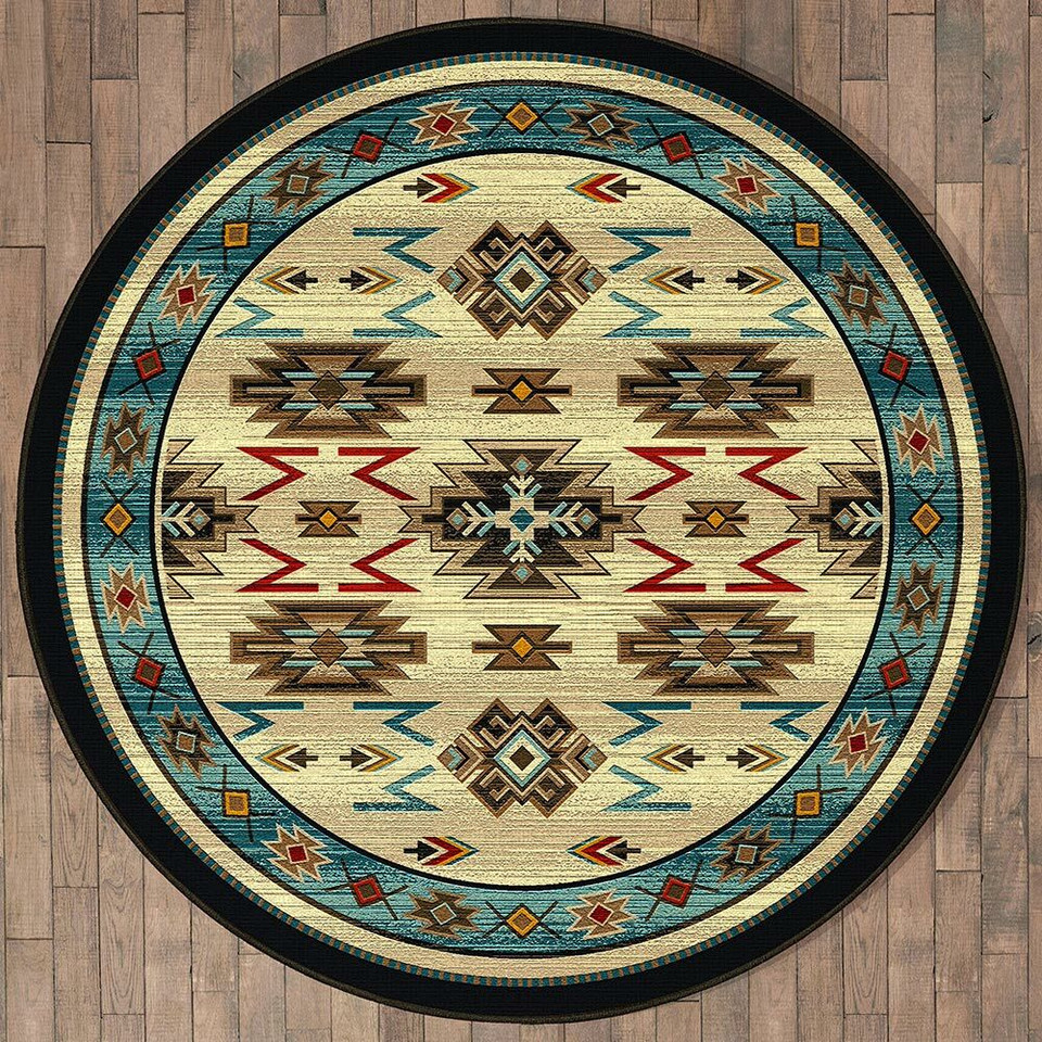 Storm Clouds Rug - 8 Ft. Round | Black Forest Decor