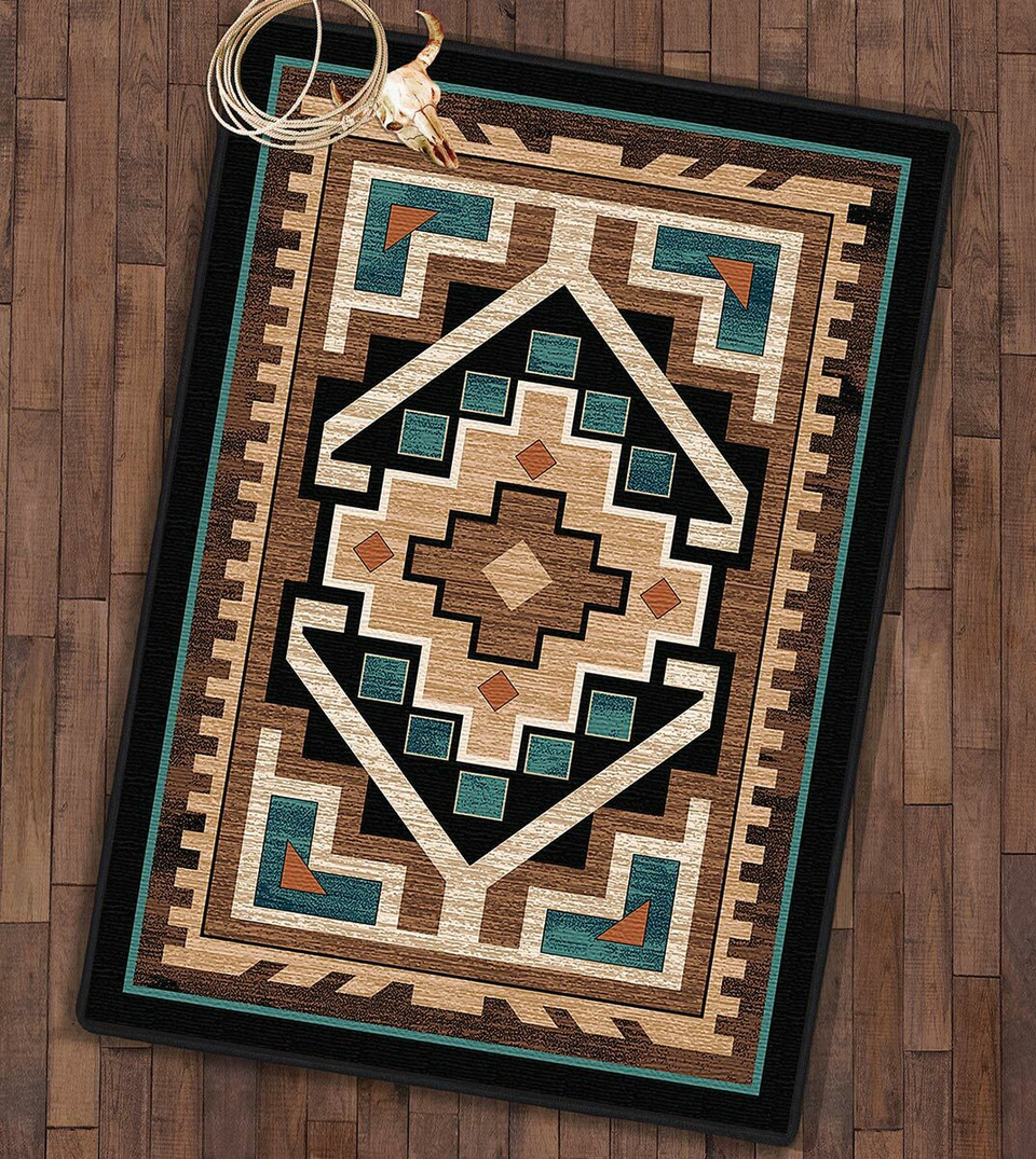 Aztec River Rug - 3 x 4 | Black Forest Decor