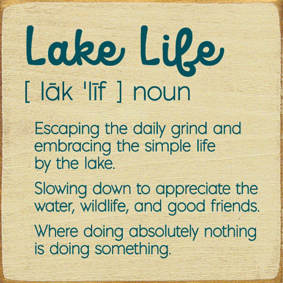 Lake Life Definition Wall Art | Black Forest Decor