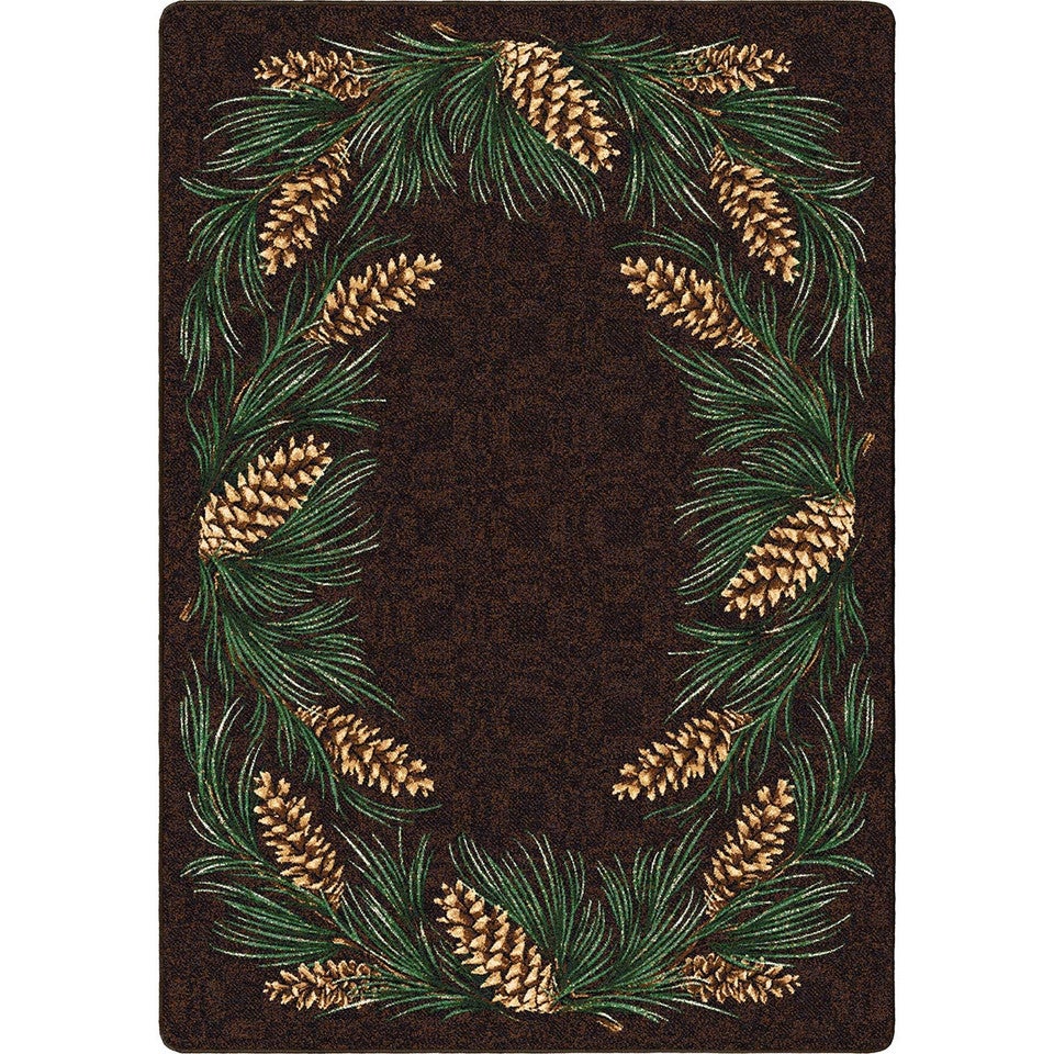 Pinecone Wreath Rug - 5 x 8 | Black Forest Decor