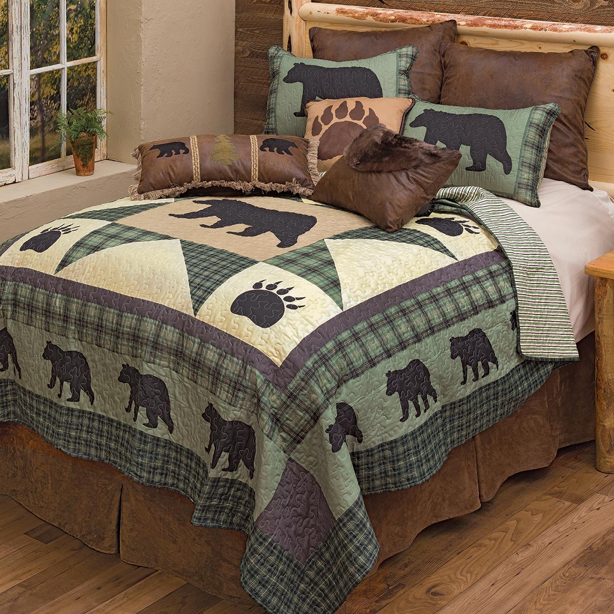 green teddy bear bedding