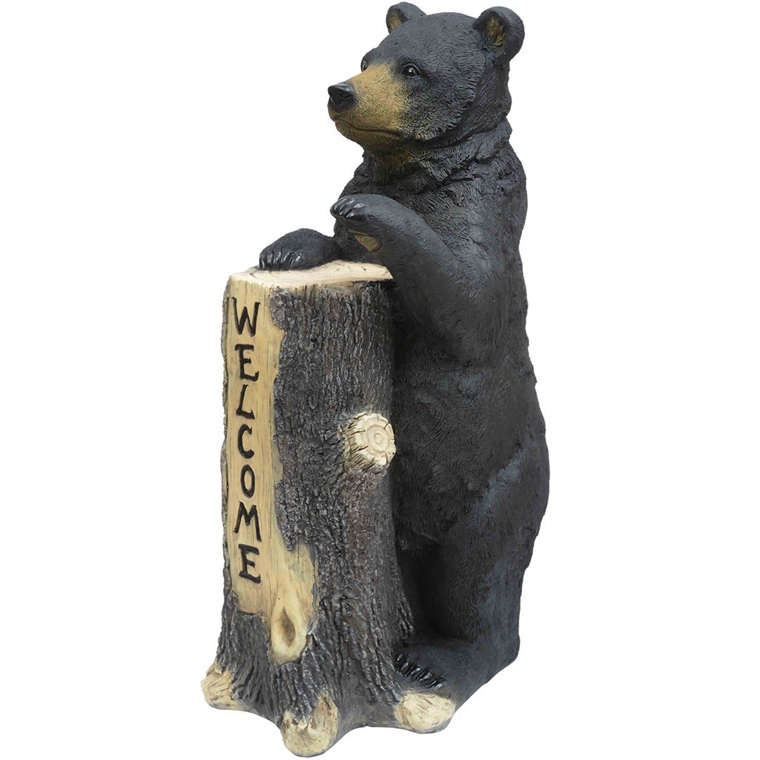 standing black bear statue