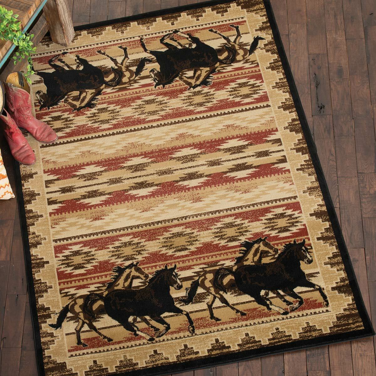 patterned rugs horse