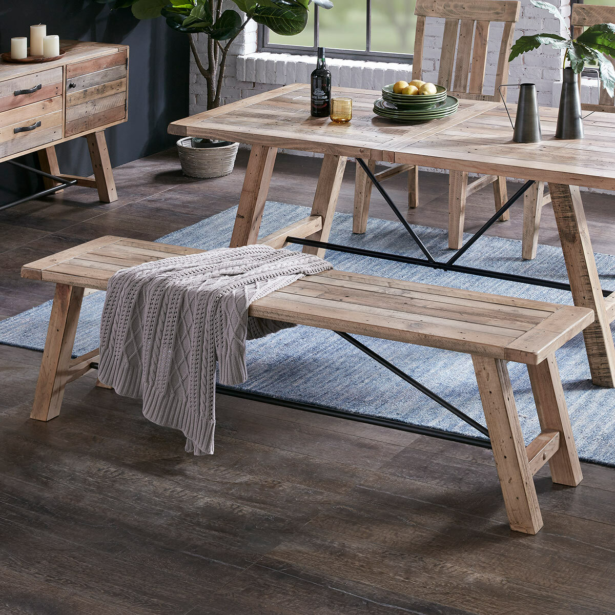 pine dining room bench