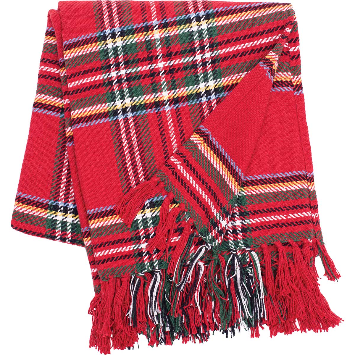 red tartan throw