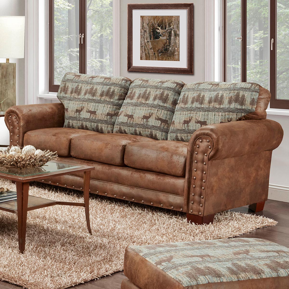 leather rustic sofa