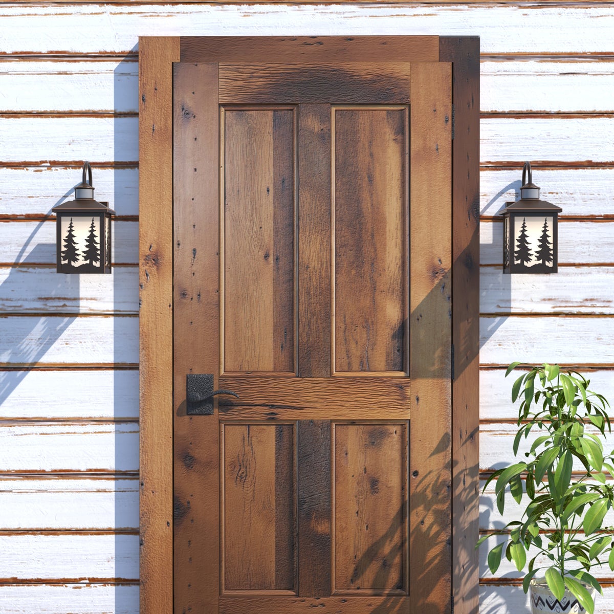 rustic outdoor light with sensor