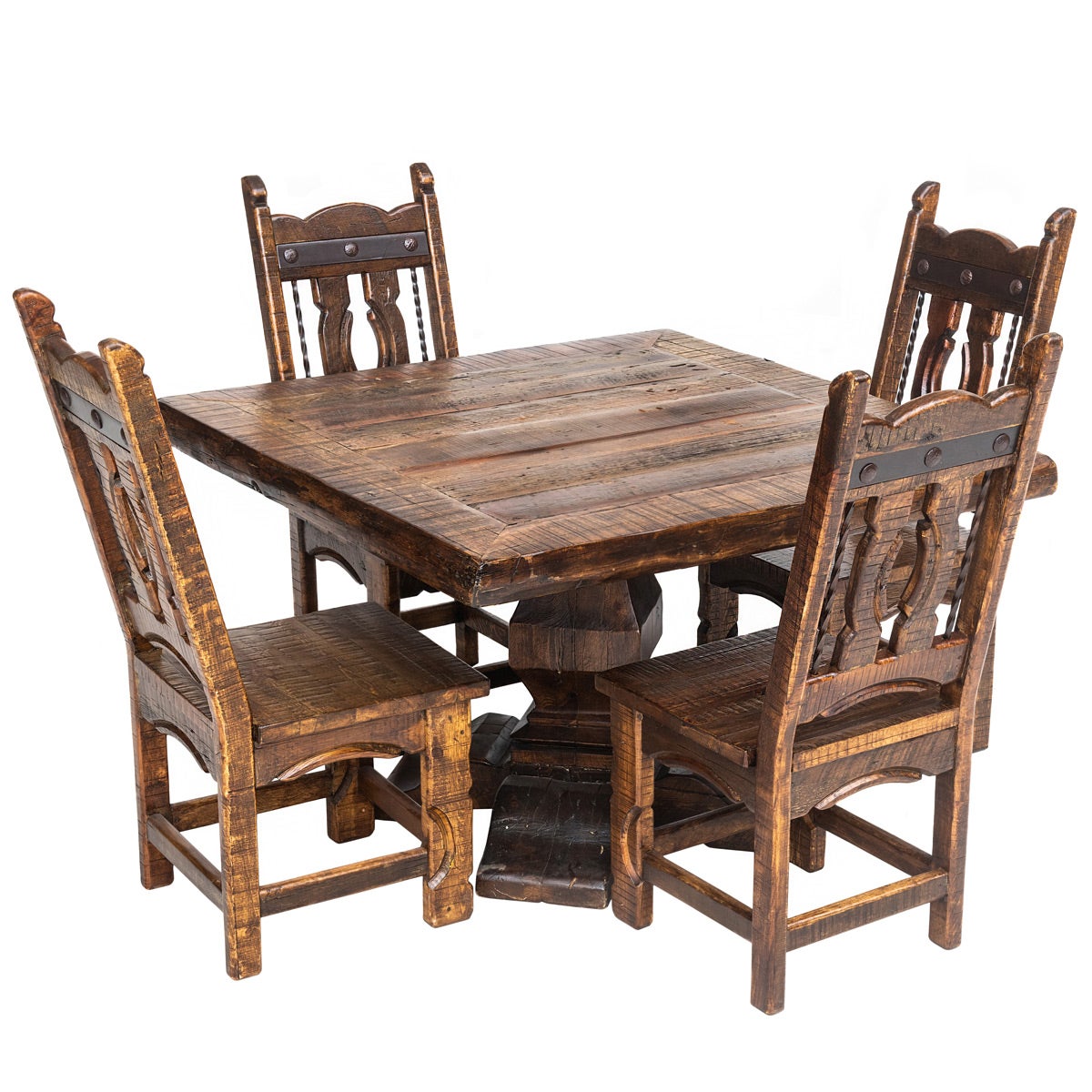 rustic square dining table