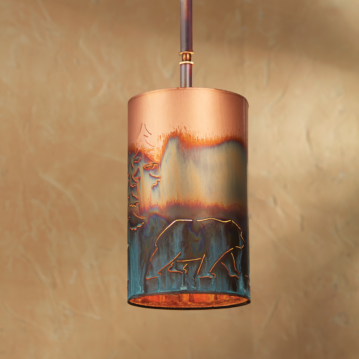 rustic copper pendant light