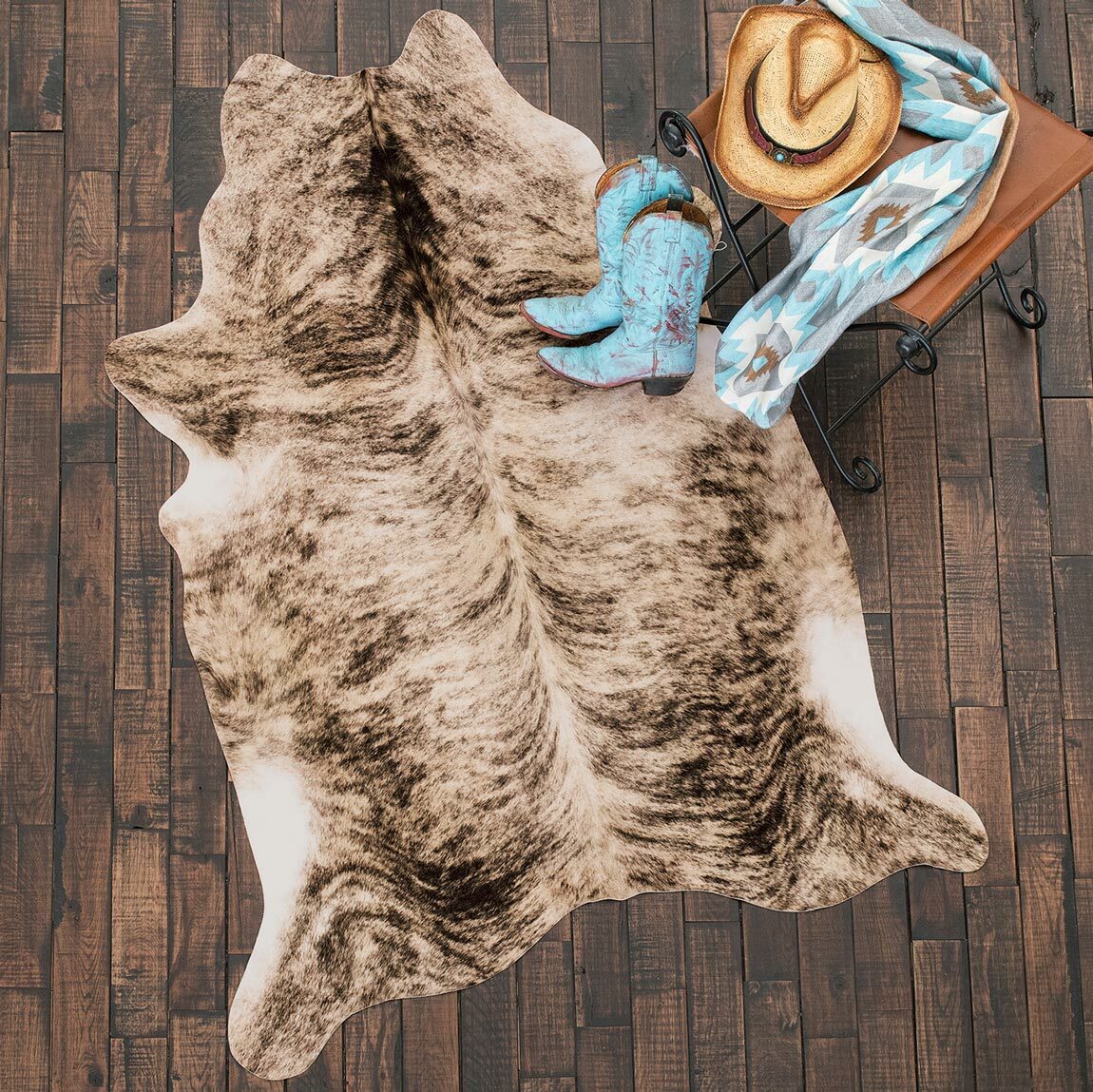 cowhide pattern rug