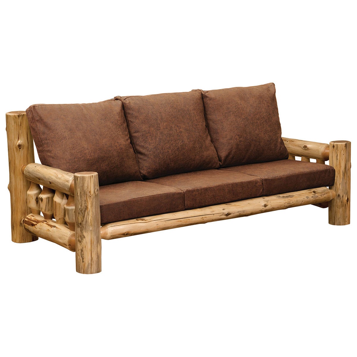 rustic wood frame sofa